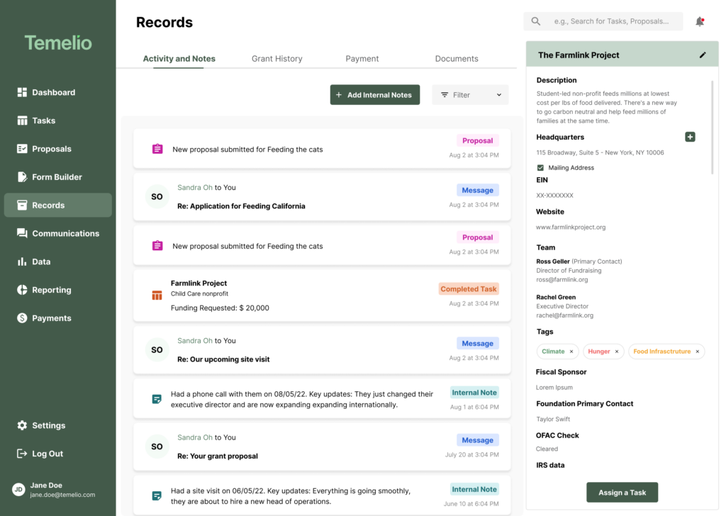 Temelio - The All-in-One Grant Management Solution